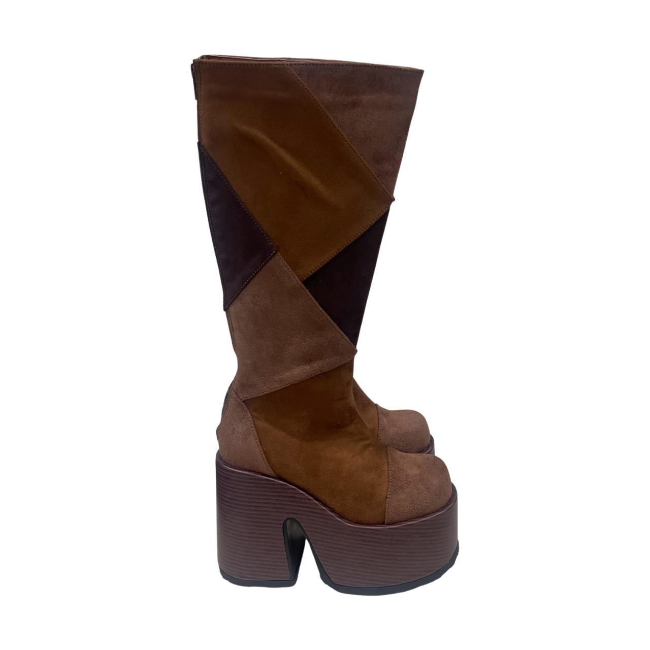 Demonia Camel-280 Brown Platform Boots 5" (127mm)... - Depop