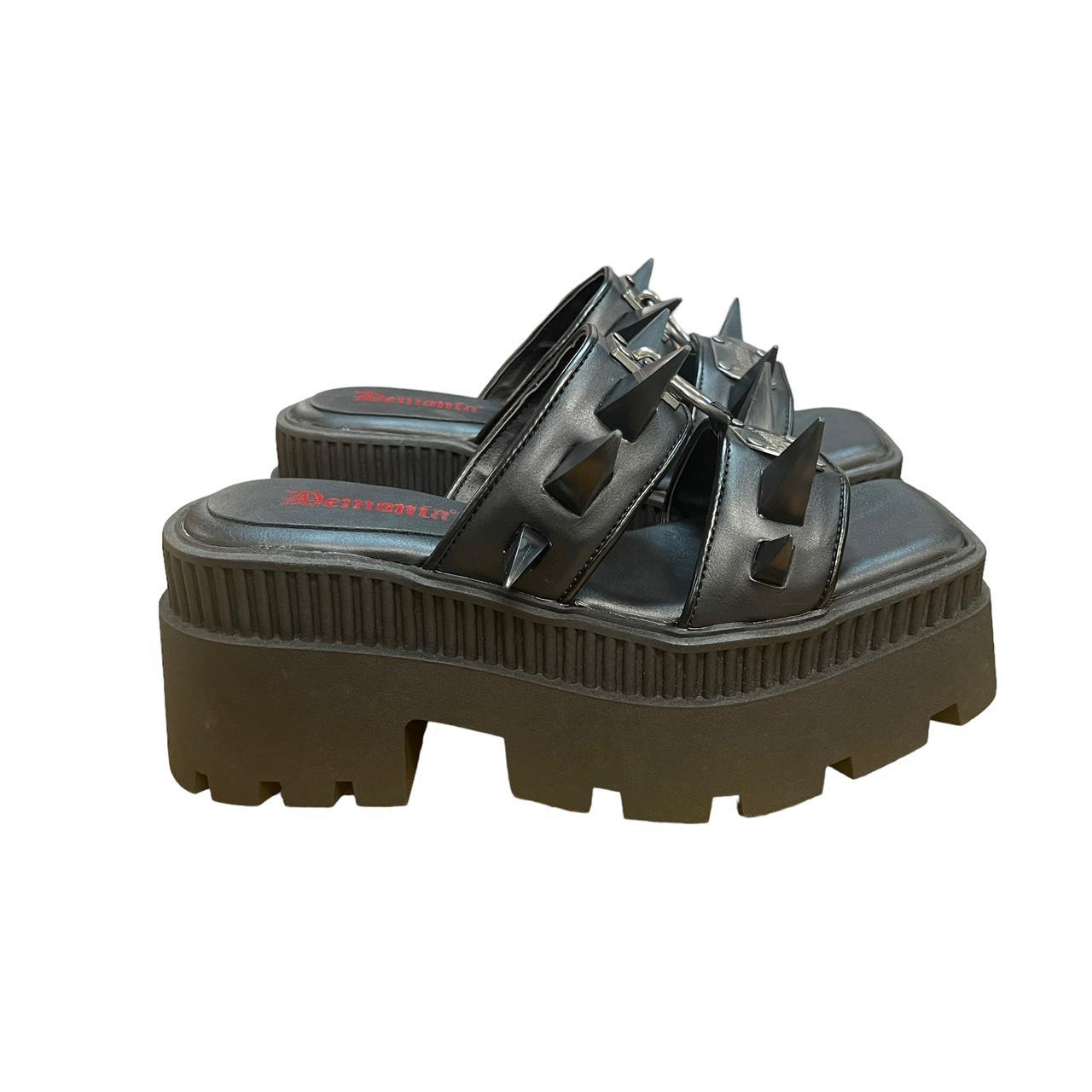 Demonia Wrath-13 Black Platform Sandals 3 1/4"... - Depop