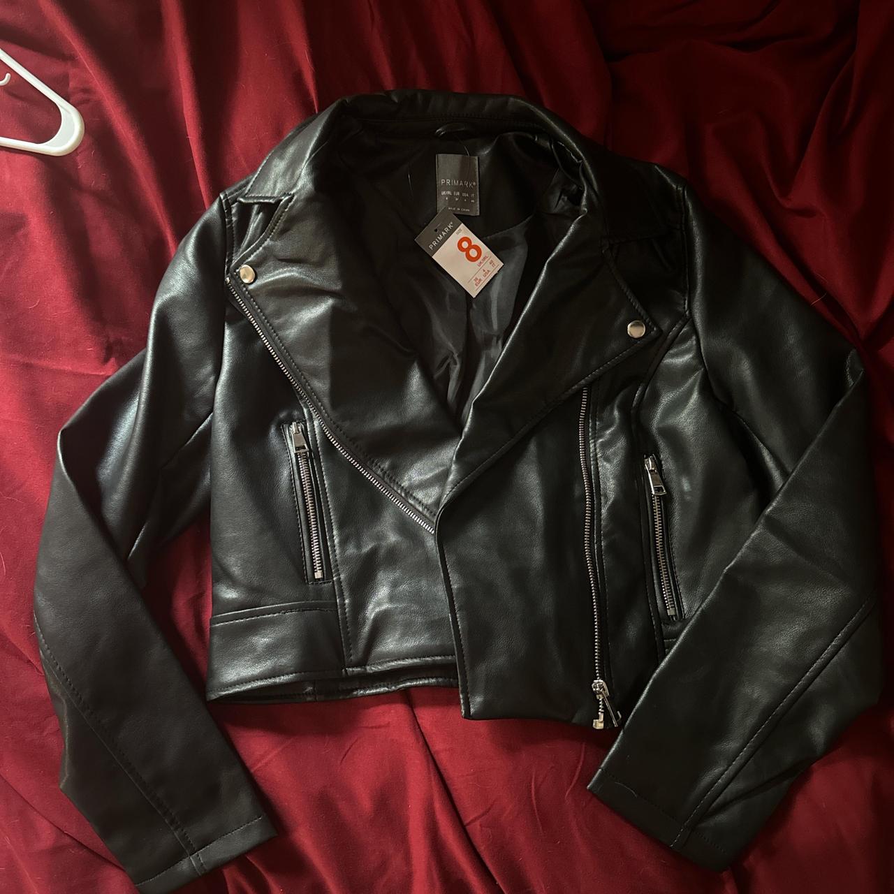 primark faux leather jacket zipper detailing brand... | Depop