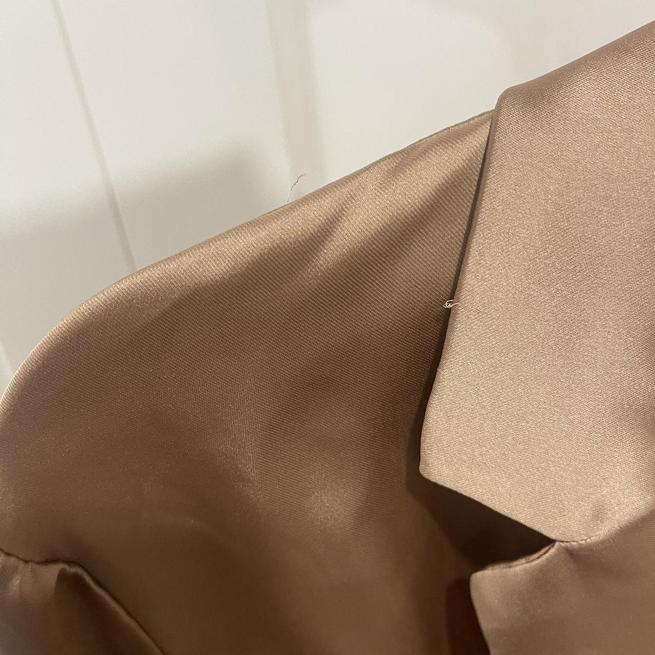 Dynamite cropped wrap satin blouse Size:... | Depop