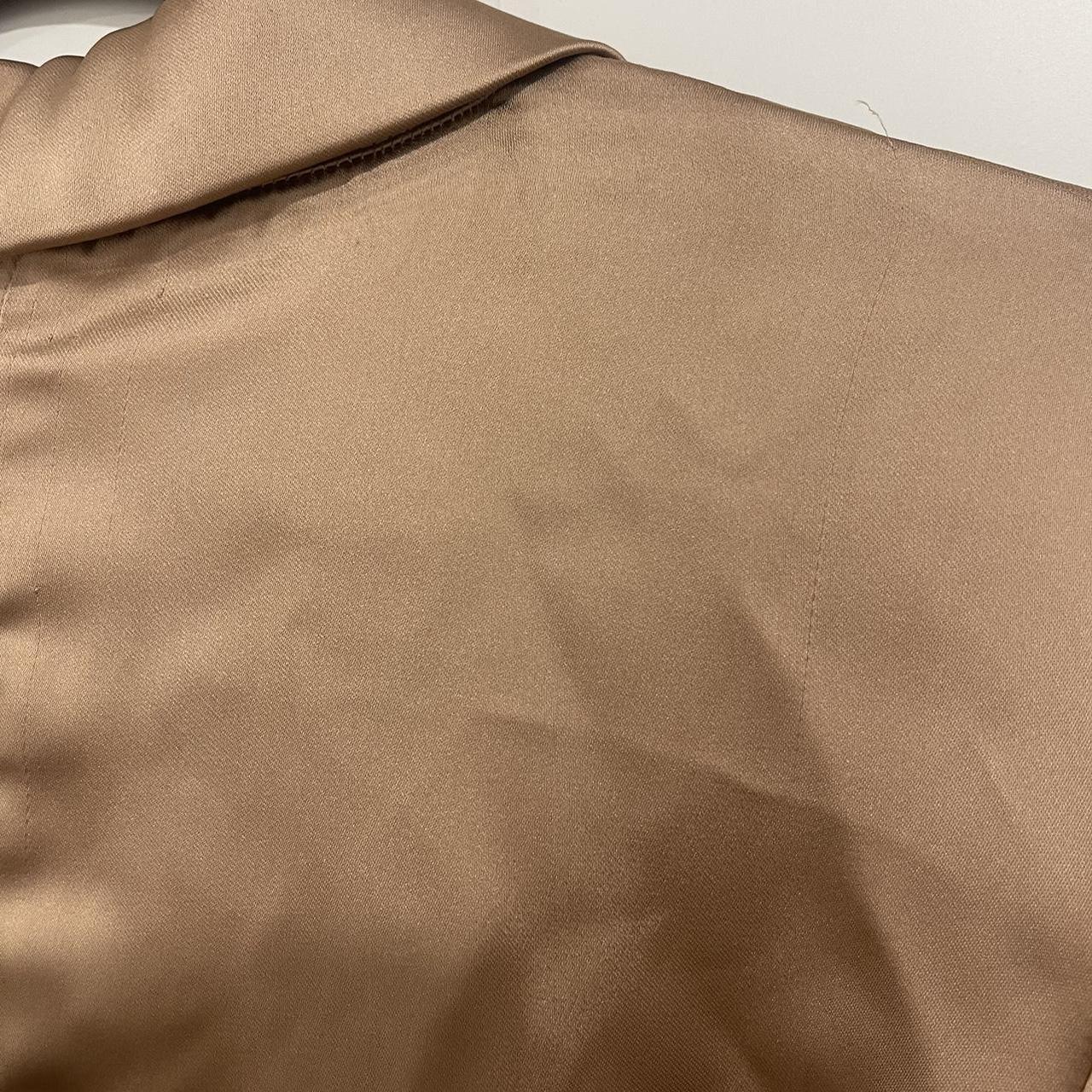 Dynamite cropped wrap satin blouse Size:... | Depop