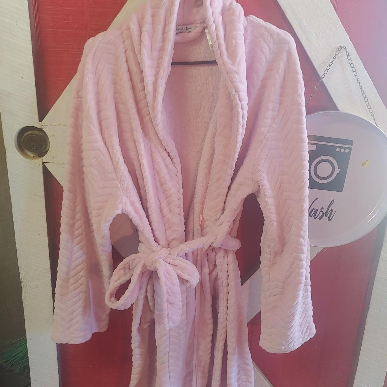 Pink fluffy robe with belt brand Hotel Spa... - Depop