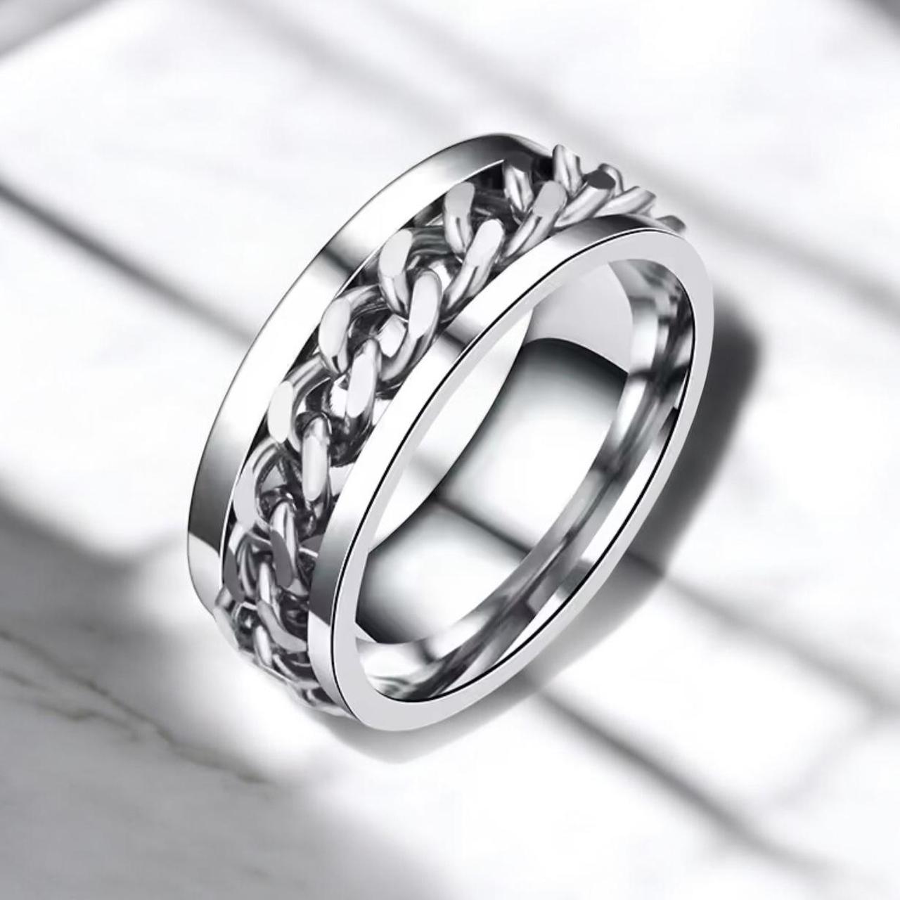 Titanium Stainlees Steel Rotatable Chain Ring for... | Depop