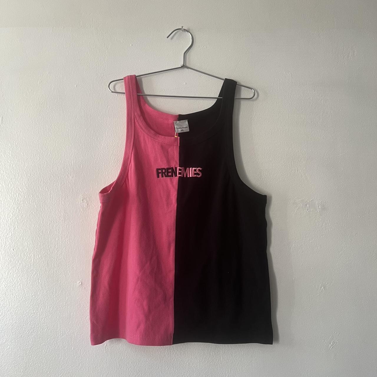 Teddy Fresh Women's Pink and Black Vest | Depop