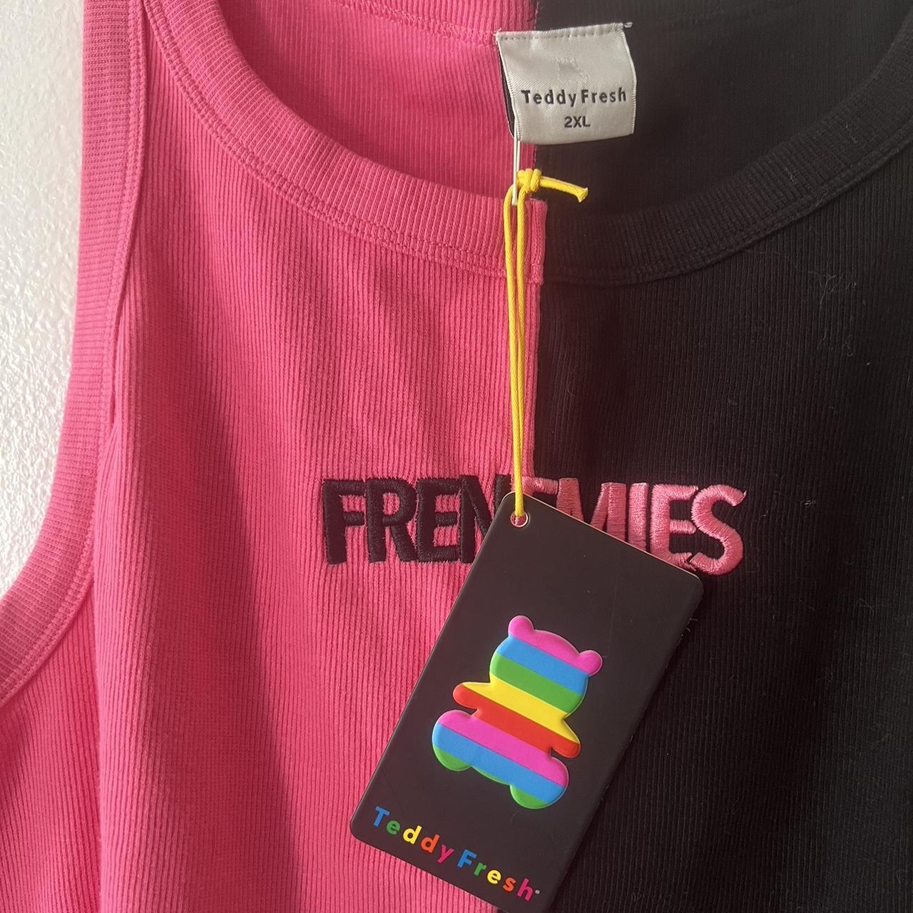 Teddy Fresh Women's Pink and Black Vest | Depop