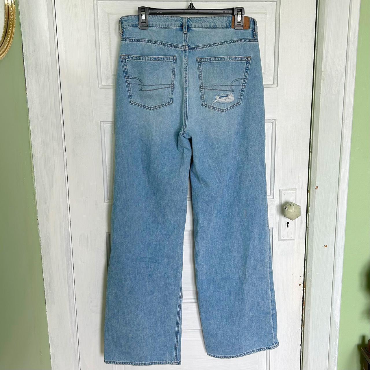 American Eagle Wide Leg Distressed Jeans 🩵 Awesome... - Depop