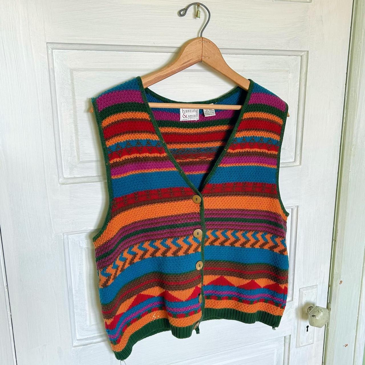 Boho Knit Button Up Vest 🪴 Beautiful knit vest!... - Depop