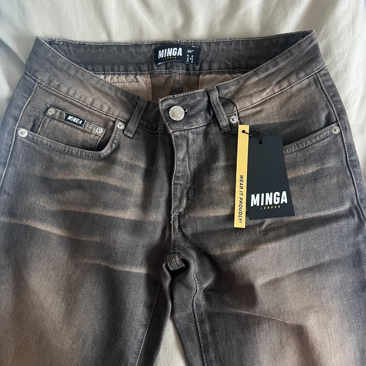 Minga low rise flared jeans Size 26” but can fit... - Depop