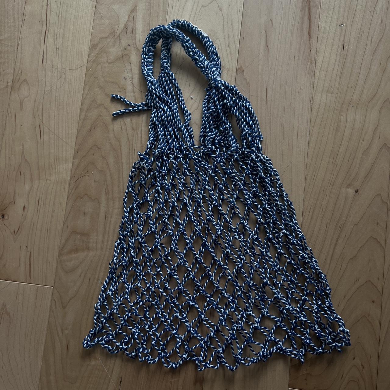 Céline Net Beach Bag. Blue/White - Depop
