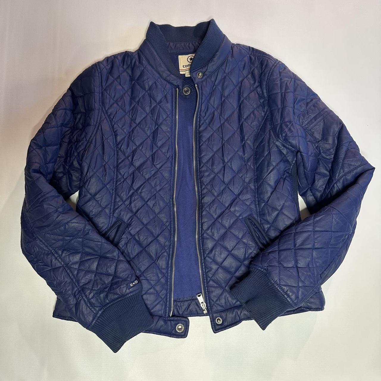 vintage converse jacket WNS XL 19’W 23’L blue - Depop
