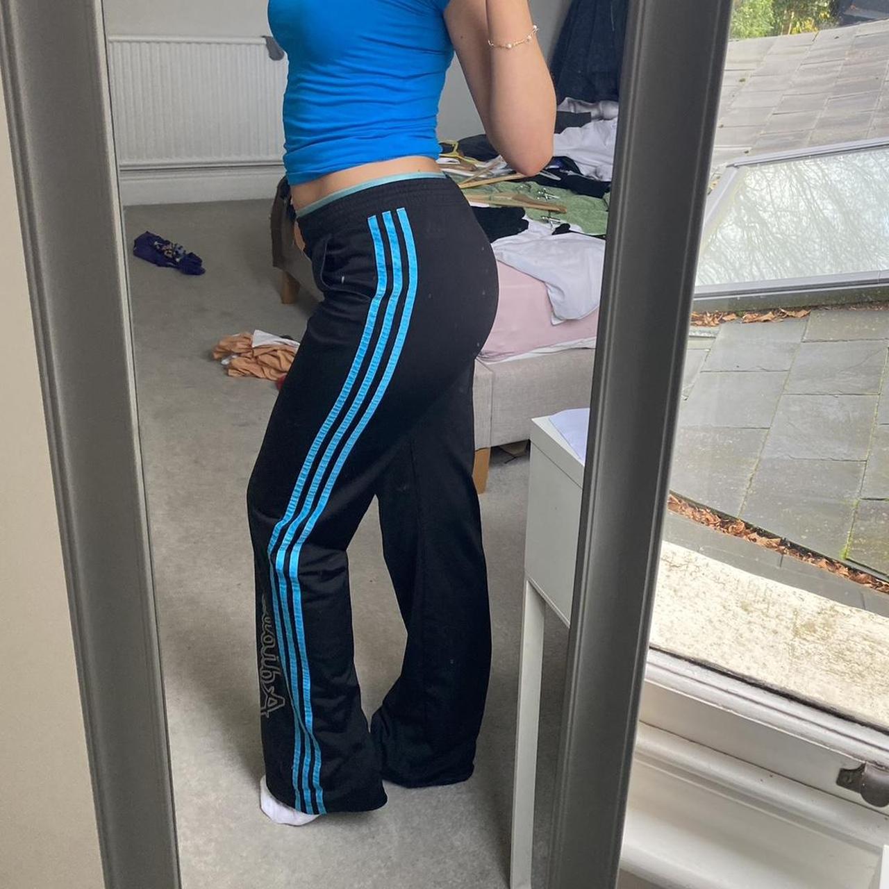 Cutest vintage adidas low waist wide leg trackies... - Depop