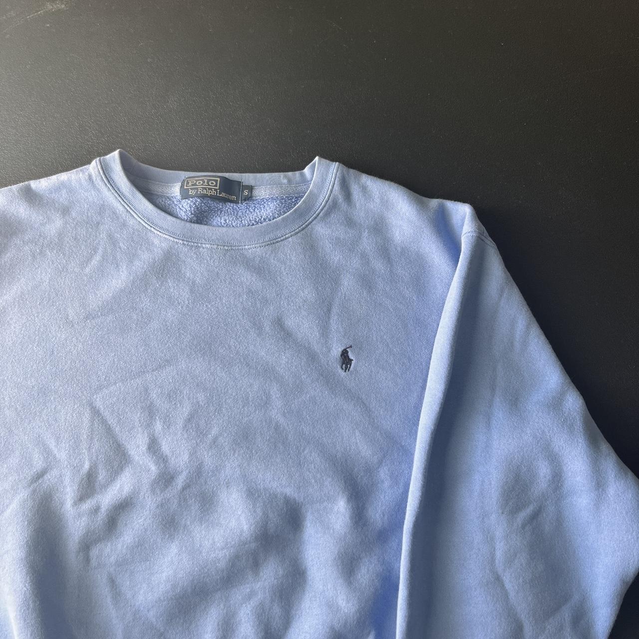 Polo Crewneck Baby Blue Small Semi Thrashed Skater... - Depop