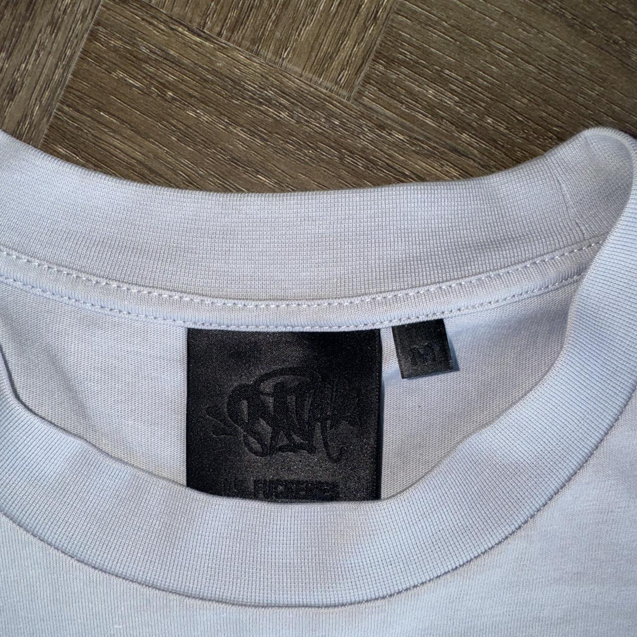 SYNA by central cee tshirt light grey and pink... - Depop