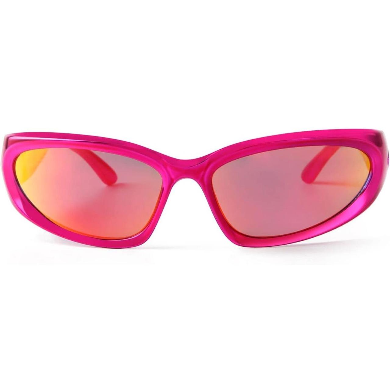 Hot pink sunglasses (one scratch on lens)... - Depop