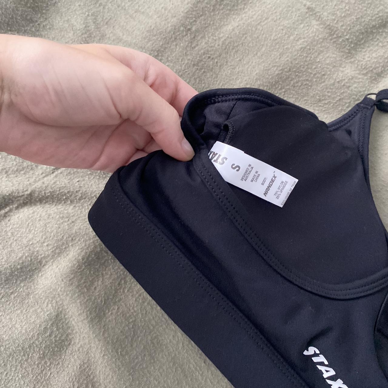 Stax size small black sports bra fits 8/10 best New... - Depop