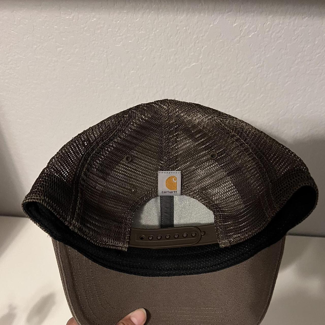 brown mesh carhartt hat brown mesh trucker hat,... - Depop