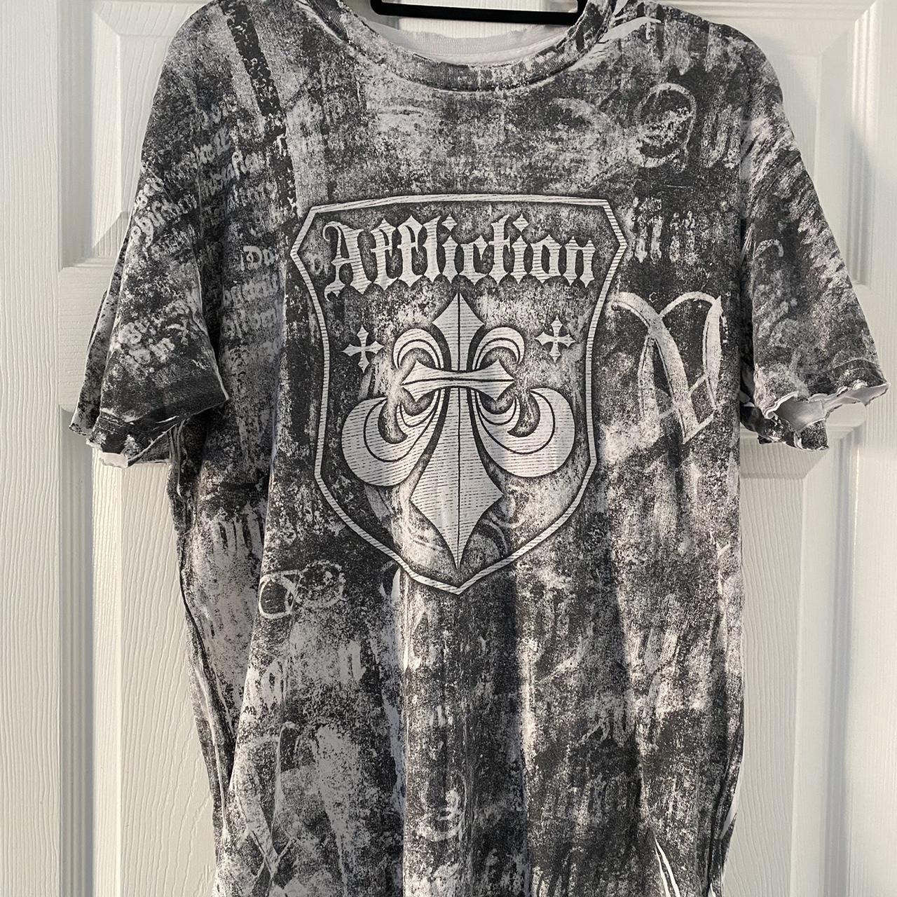 Affliction angel wing and cross graphic... | Depop