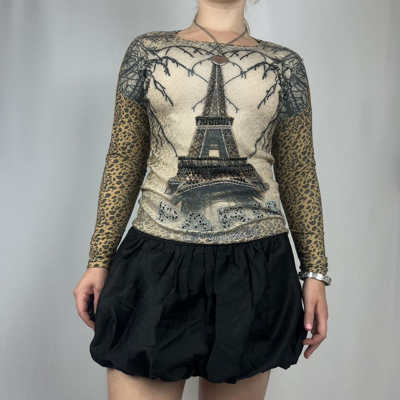 Long sleeved y2k top Y2k rhinestone embellished top.... - Depop