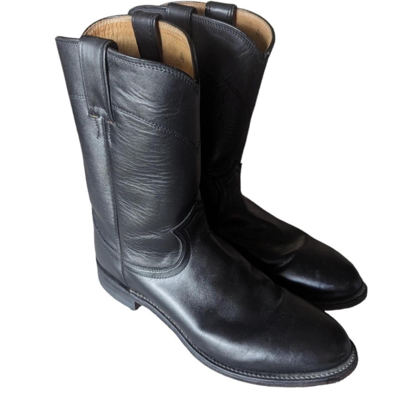 Vintage Black Justin Roper Boots The perfect casual... - Depop