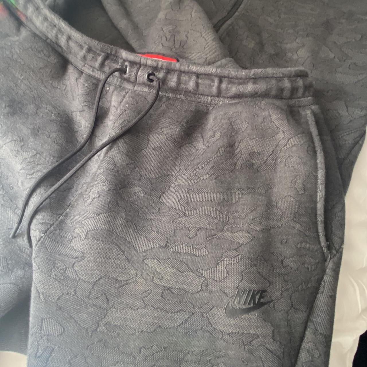 Dark grey camo nike tech fleece full... - Depop