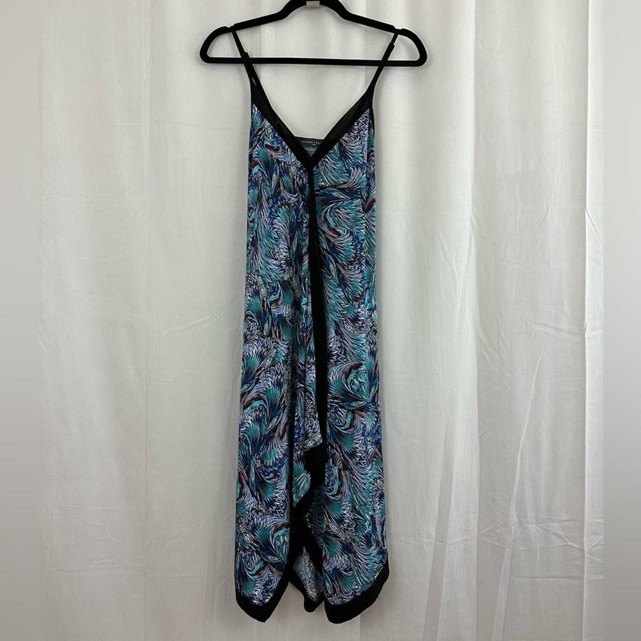 Sandro Ferrone Roma Spaghetti Strap Dress w/ Blue... - Depop
