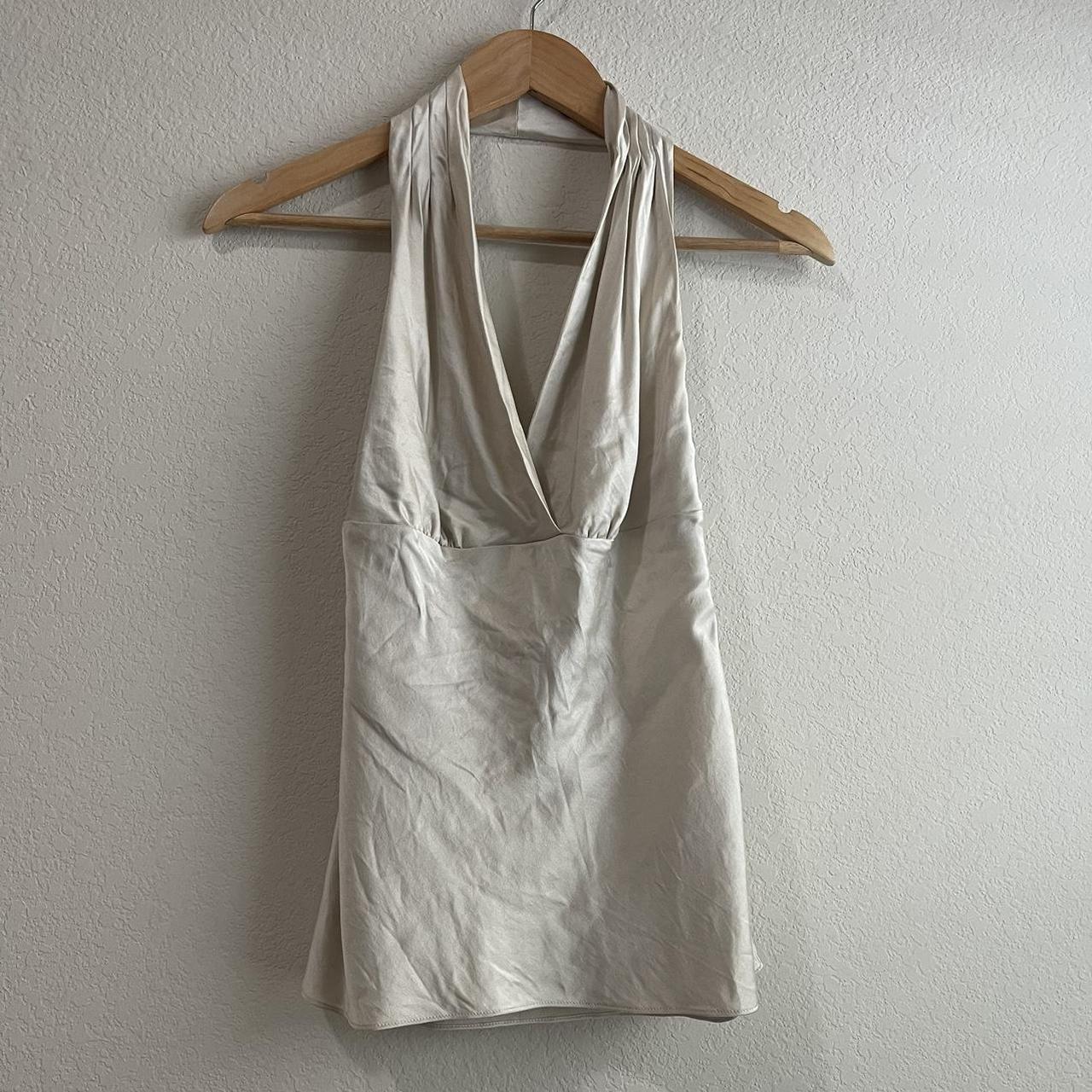 y2k Express silk flowy halter top in beautiful... - Depop