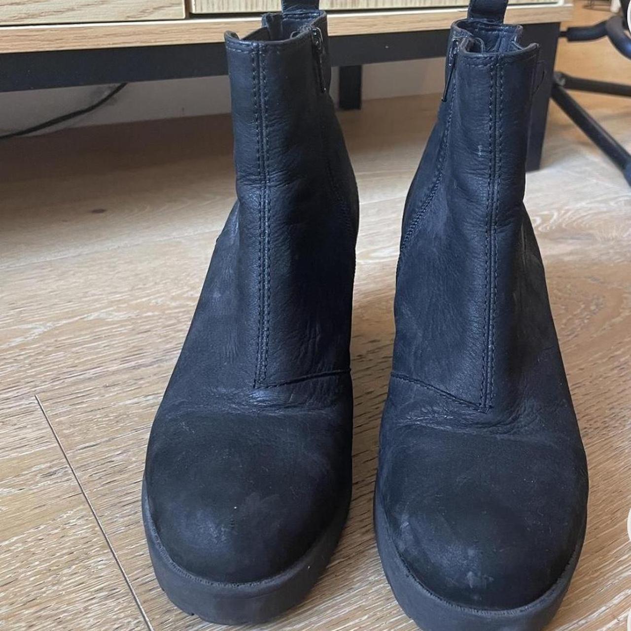 Vagabond boots Black soft leather heeled ankle... - Depop