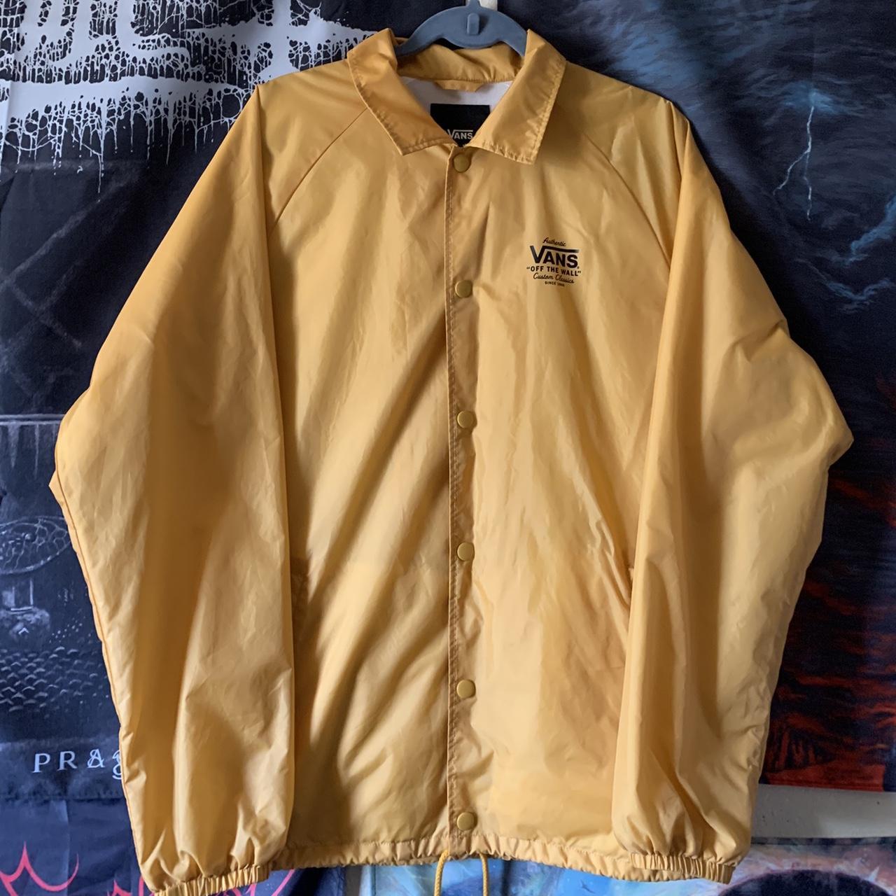 Vans yellow windbreaker/sport jacket Sized large,... - Depop