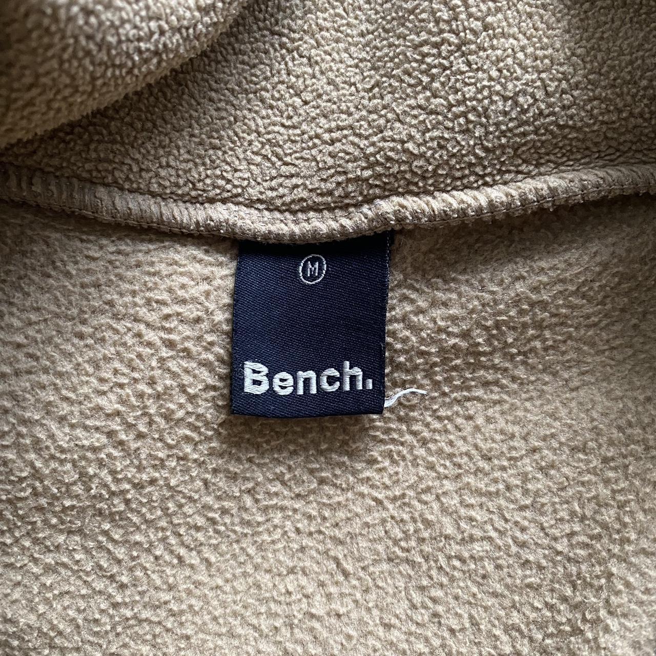 tan / beige zip up jumper from Bench size M warm,... - Depop