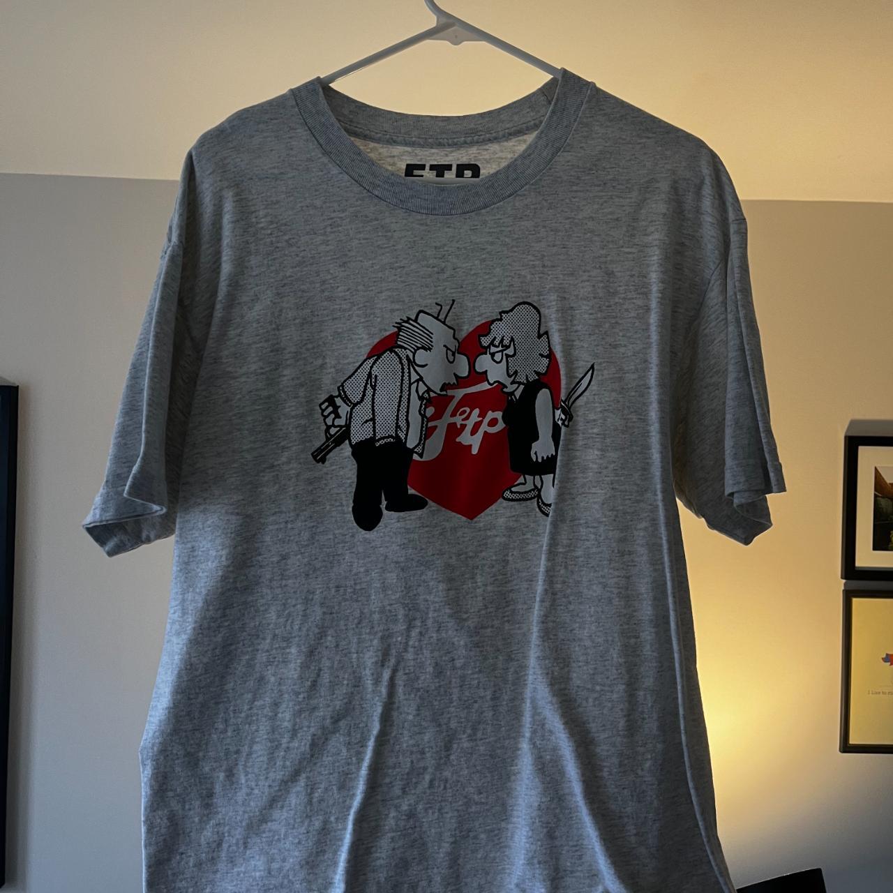 FTP Lovers T-Shirt Cropped Hem Lovely Print - Depop