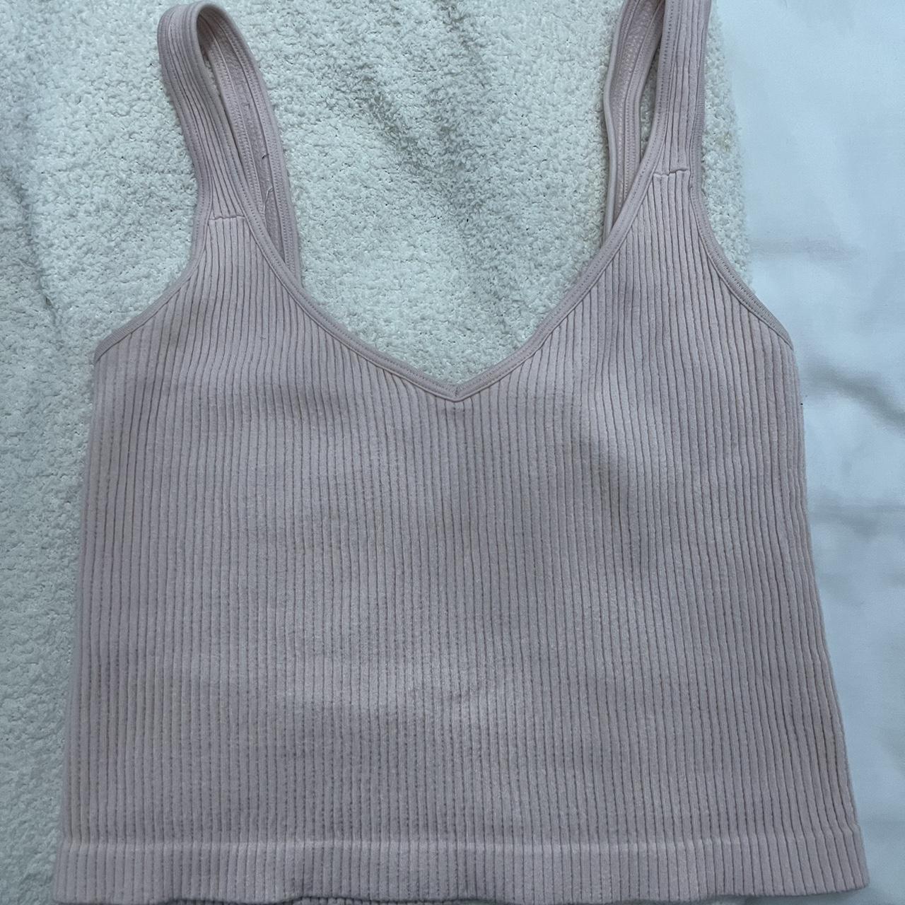 Stretchy pink tank top One size Worn 3x max - Depop