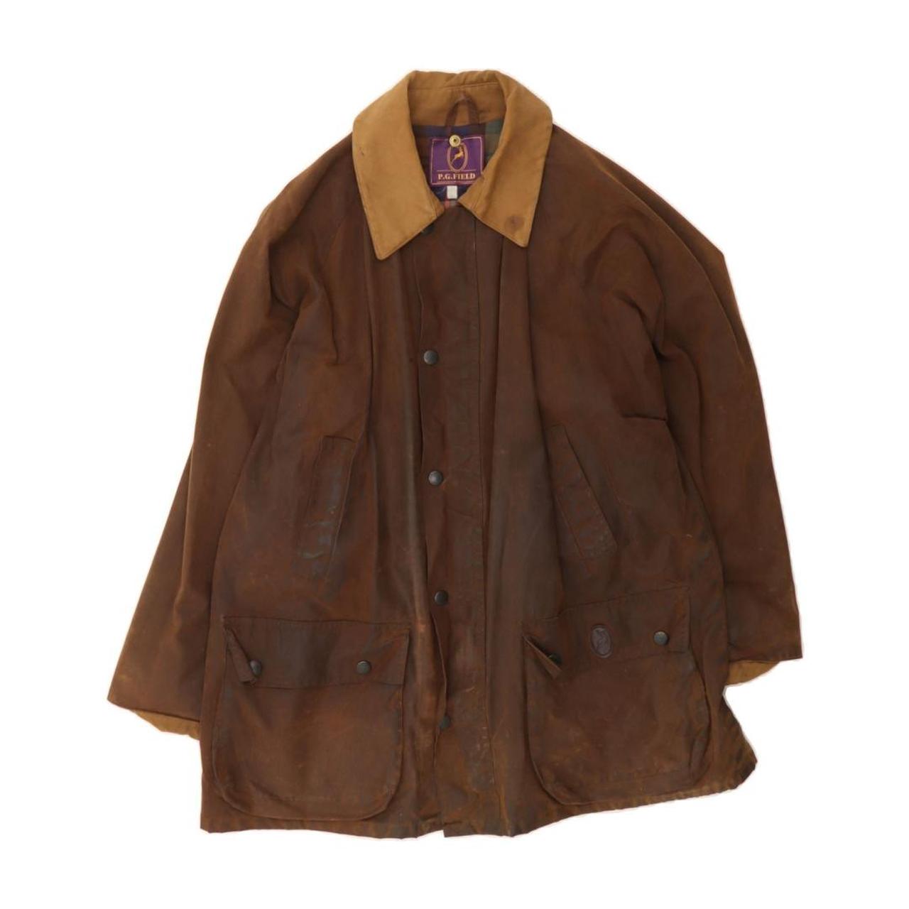 P.G.FIELD Mens Waxed Cotton Jacket UK 42 XL Brown... | Depop