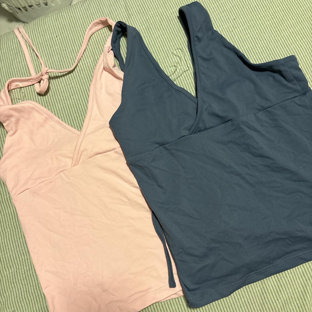 glassons halter tops. pink is xs and blue is s. hem... - Depop