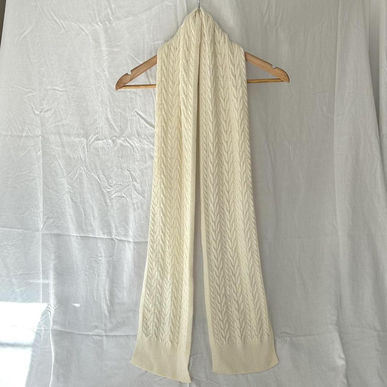 Talbots cable knit lambswool scarf Measurements... - Depop