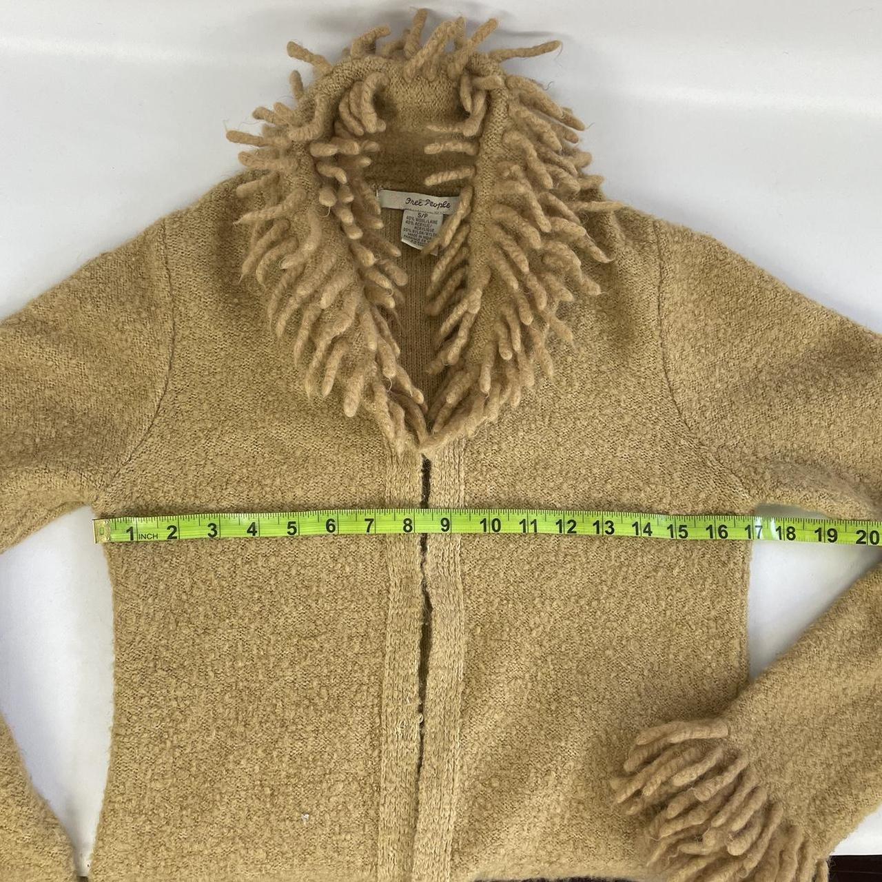 Vintage Free People Tan Wool ‘Noodley’/Fringe... - Depop