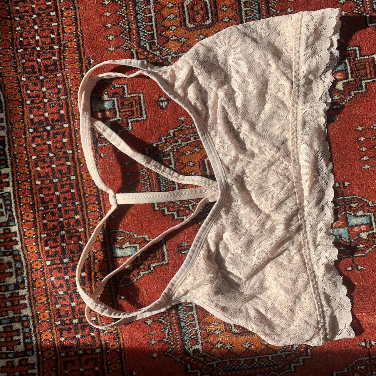 victoria secret mesh lace floral pink bra bralet... | Depop