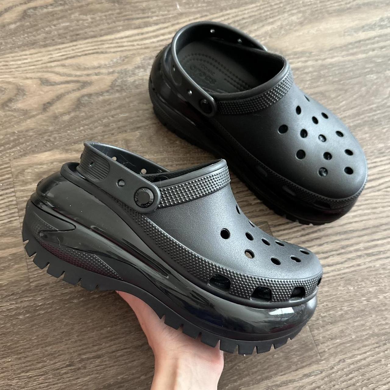 Black Mega Crush Crocs Size US Womens 7 Like New,... - Depop