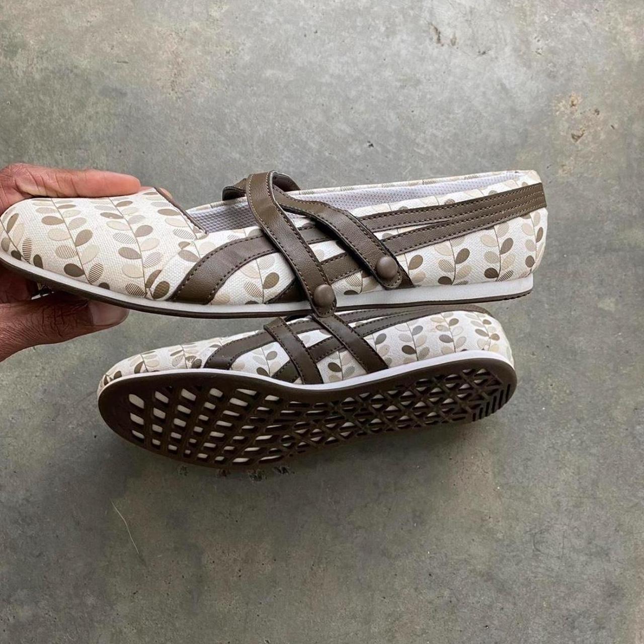 ASICS Mary jane /ballet flat tennis shoe Canvas... - Depop