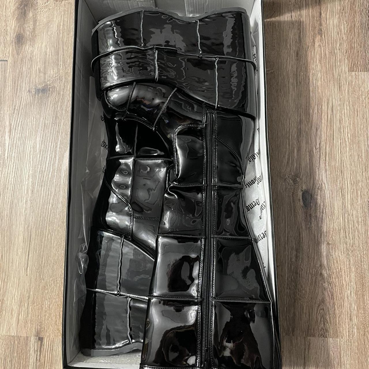 Demonia Stack 301 Vegan Leather Shiny Platform... - Depop
