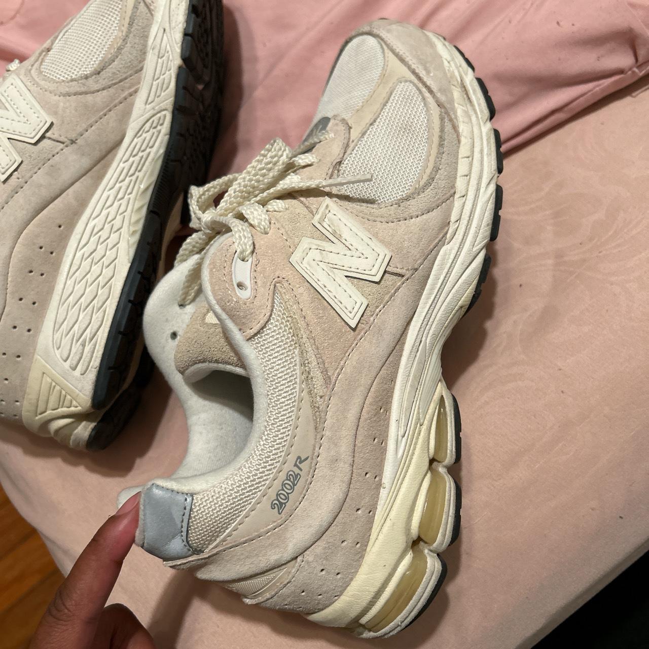 New balance 2002r cream shoes, there a little dirty... - Depop