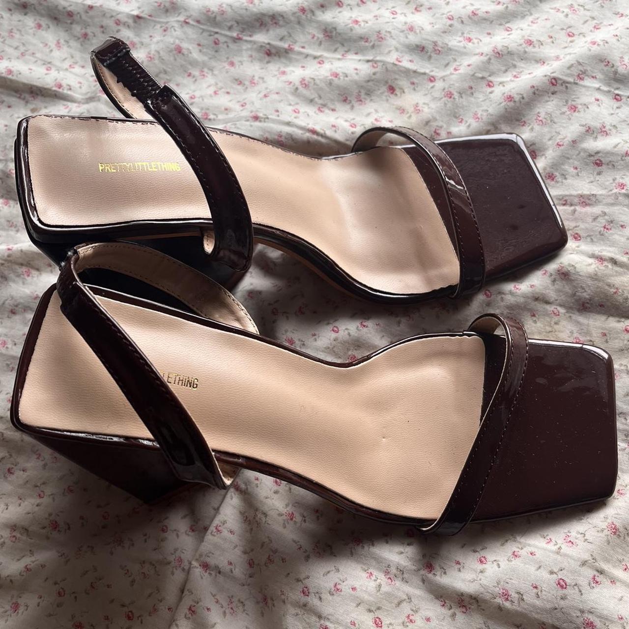 PLT square toe chocolate heels - stunning square... - Depop