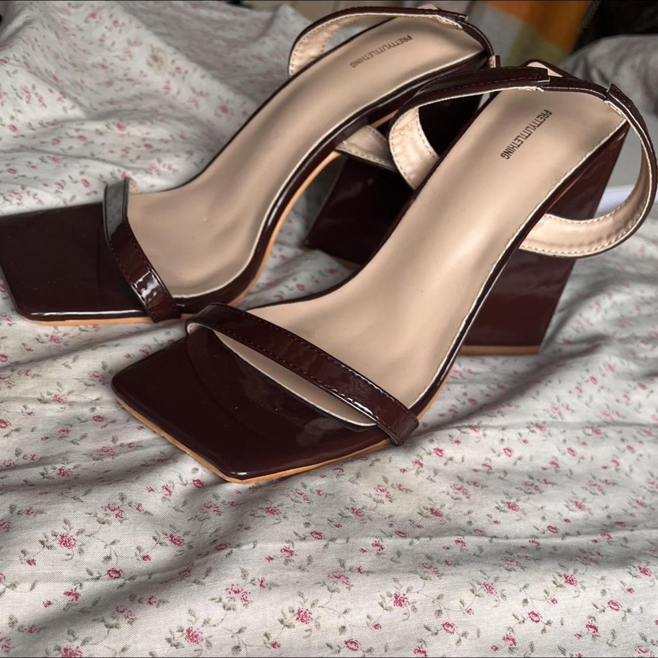 PLT square toe chocolate heels - stunning square... - Depop