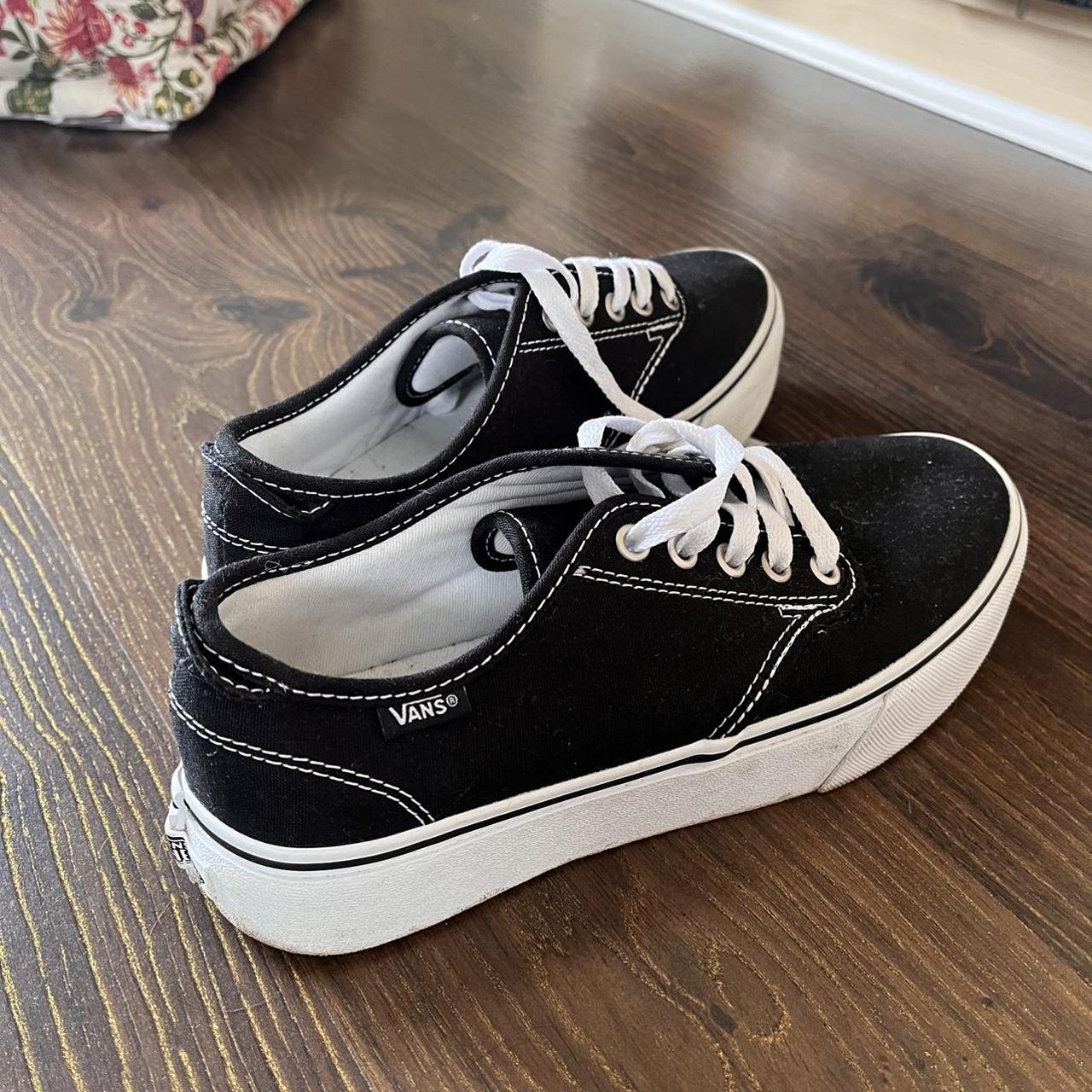 Black and White Platform Vans - perfect for everyday... - Depop