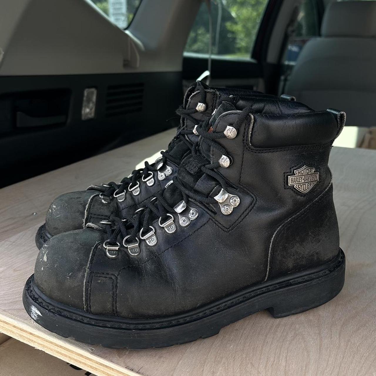 Harley Davidson riding boots. The perfect worn look... - Depop