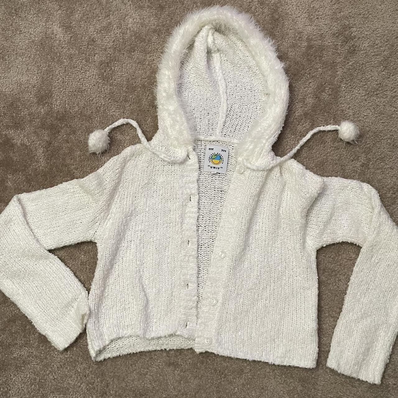 Brand new unif brand white fuku cardigan. Size... - Depop