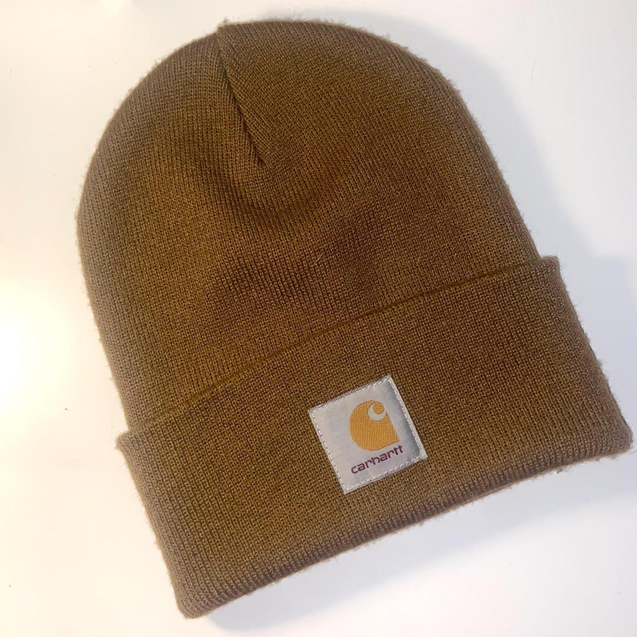 brown carhartt beanie only worn a couple times... - Depop