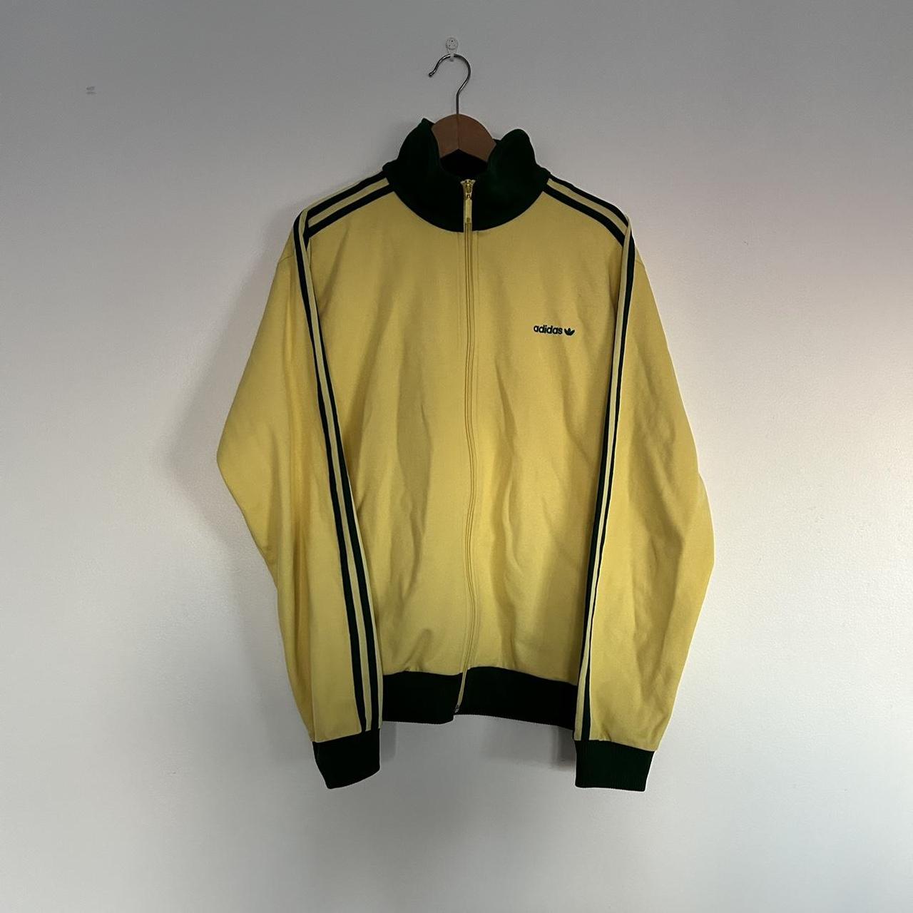 Vintage 70s adidas track top. Light Yellow with... - Depop