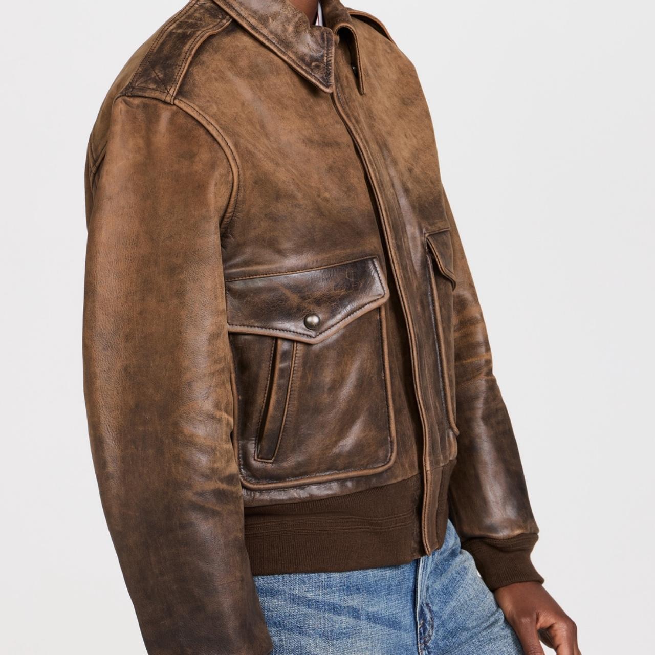 Ralph Lauren leather bomber jacket, like new,... | Depop