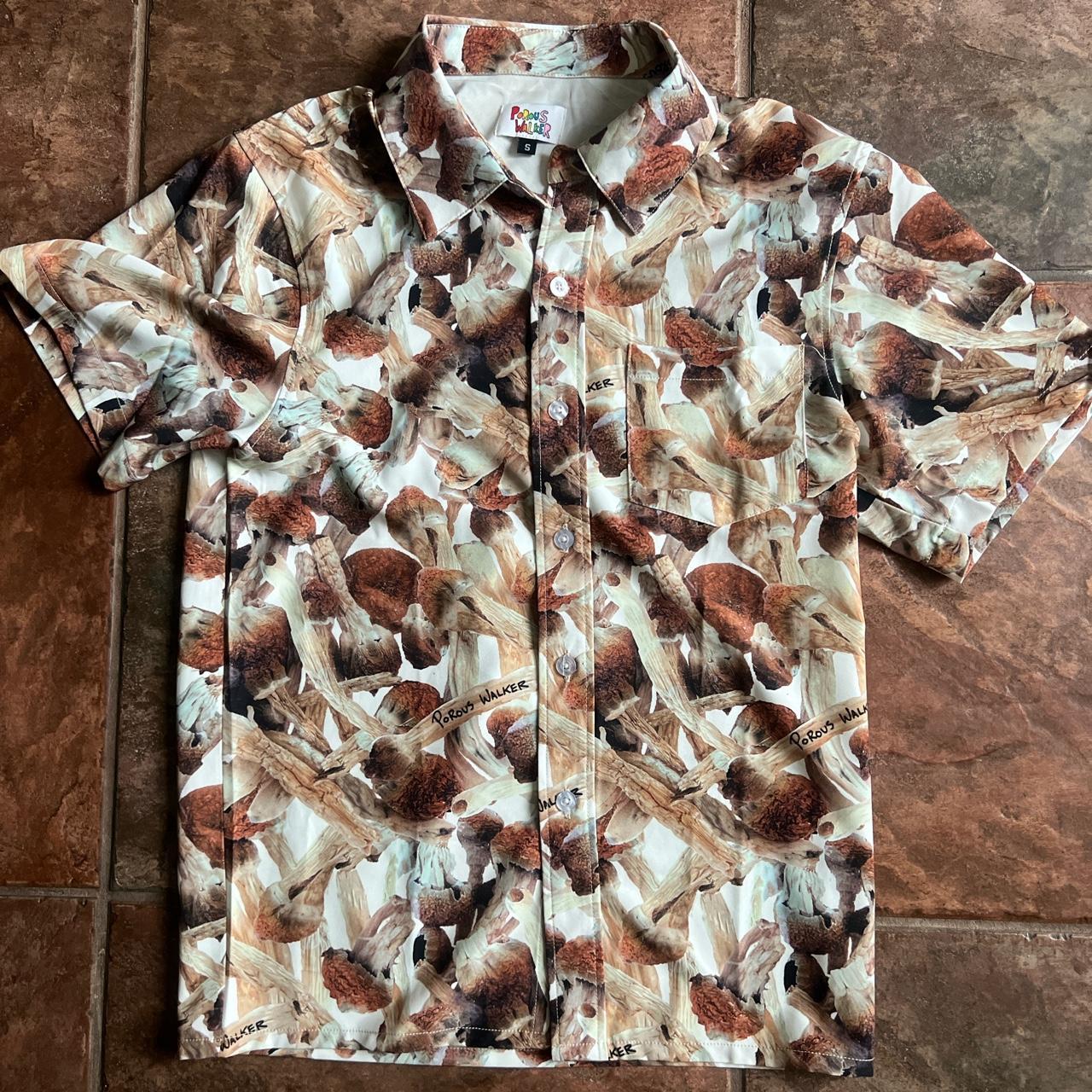 Porous Walker psilocybin mushroom polyester shirt.... - Depop