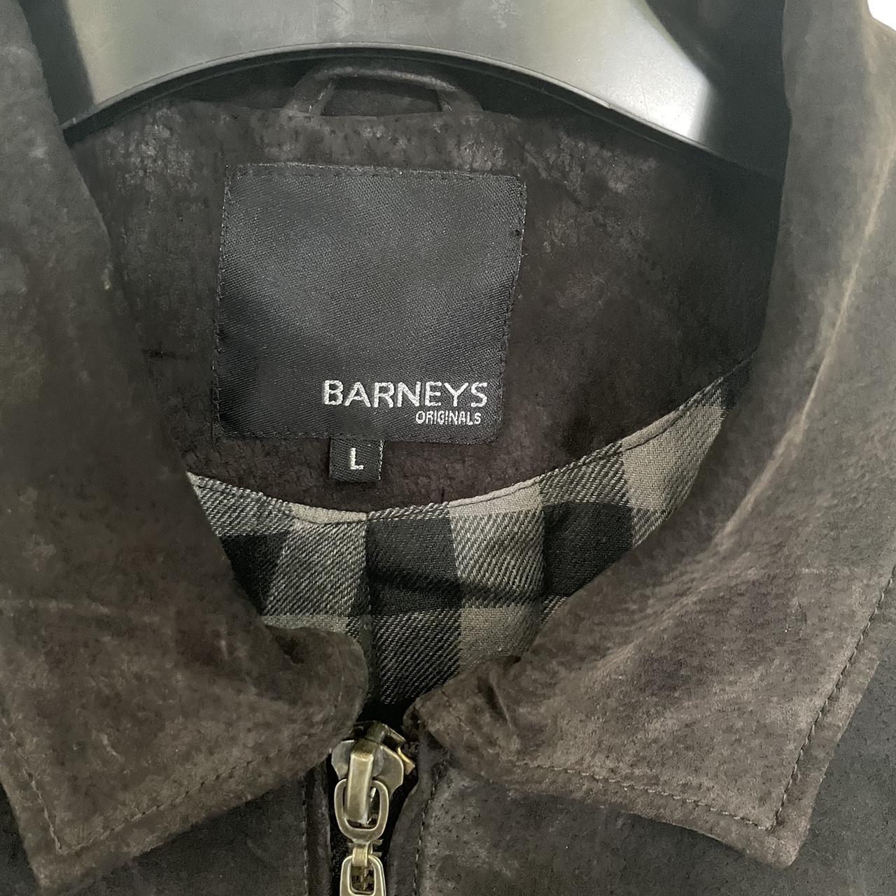 Vintage Barneys Suede Leather Jacket Dark brown -... - Depop